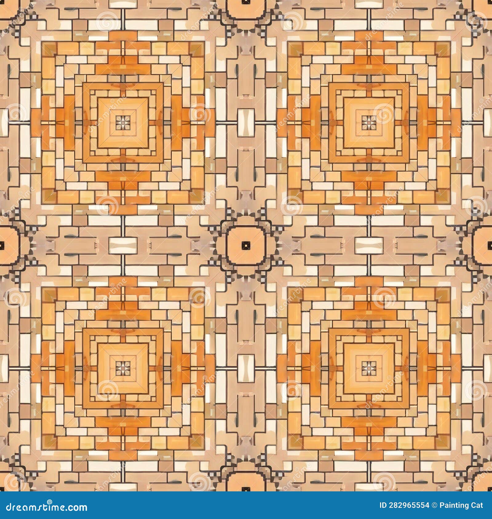 Seamless Tileable Abstract Geometric Pattern Based on Repetitive Simple ...