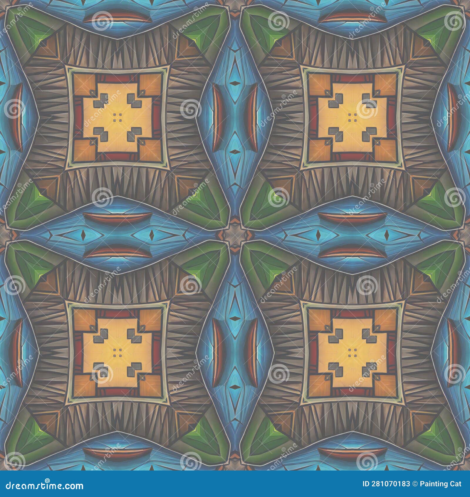 Seamless Tileable Pattern with Embossed Abstract Ornament Stock ...