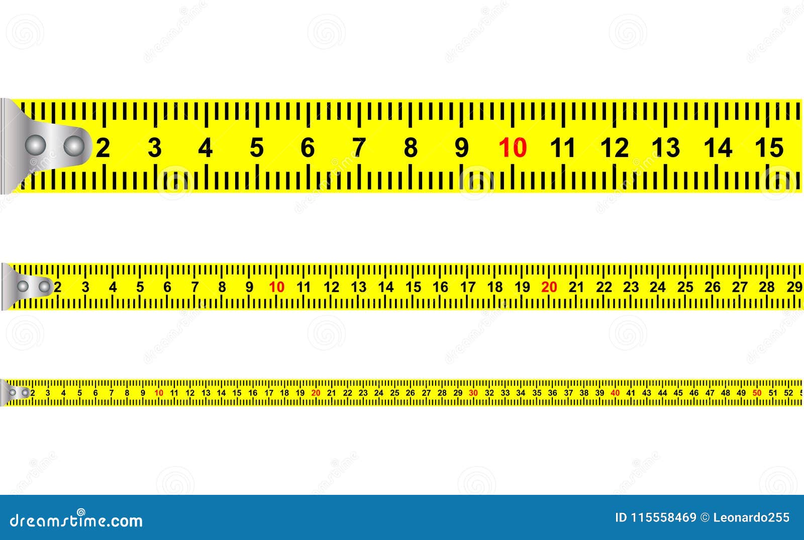 Illustration Of A Seamless Yellow Classic Tape Measure Tool With Meters