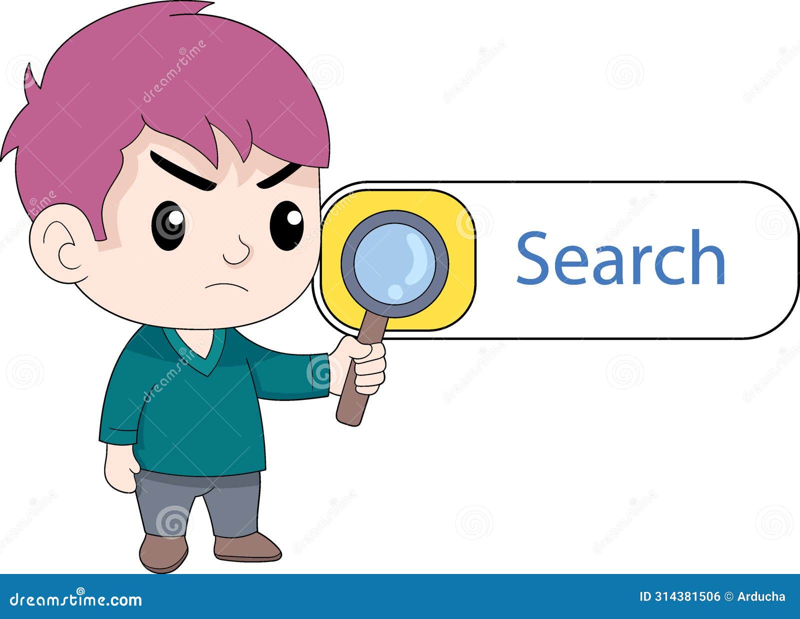 Illustration of Searching on the Internet, Knowledge Education Searched ...