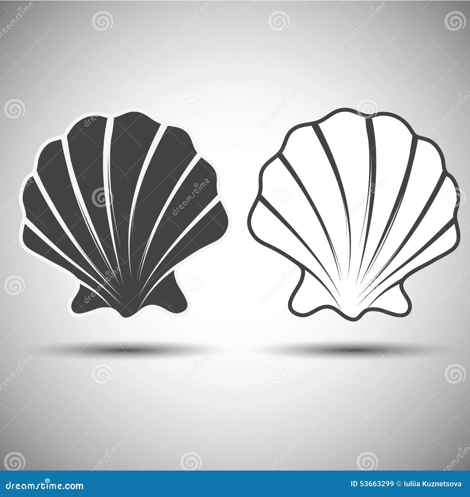 Illustration seashell stock vector. Illustration of seafood - 53663299