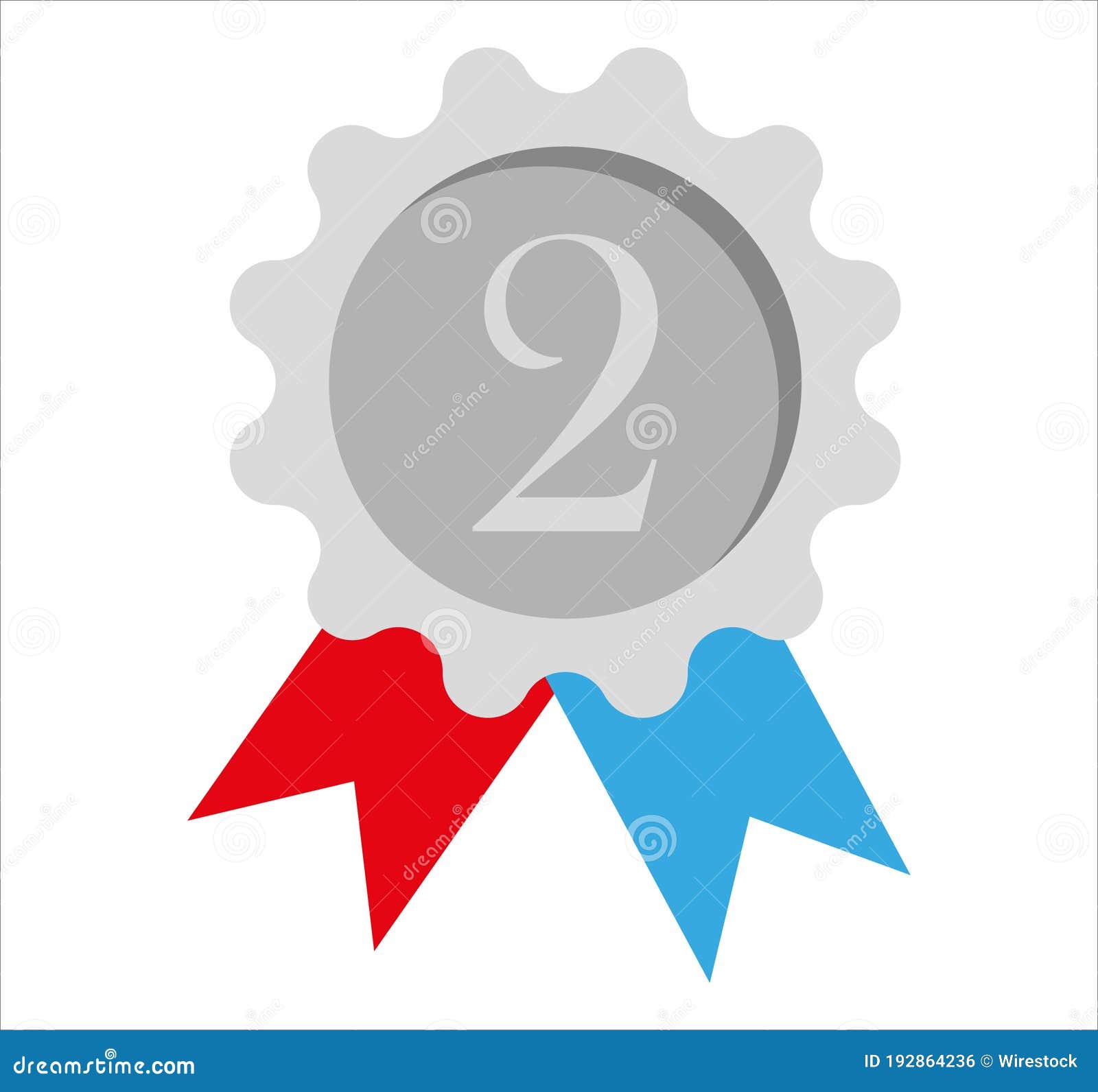 Illustration of Second-place Medal for Victory Isolated on a White ...