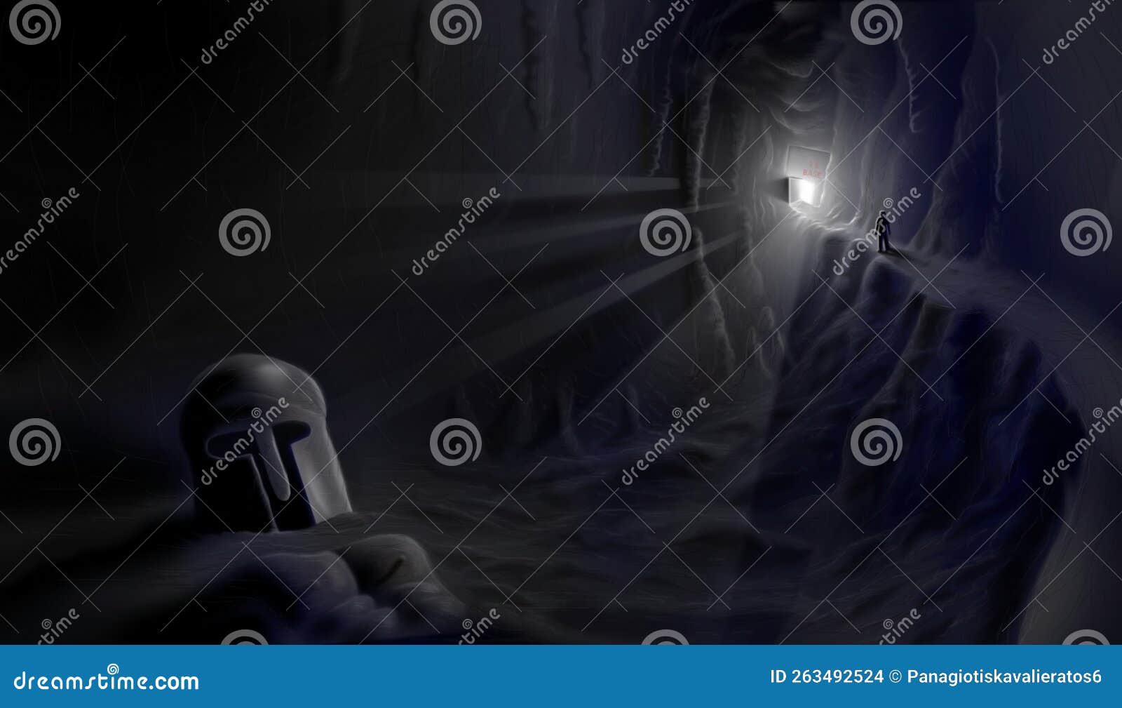 Cavern Deep Underground. Secret Researching Facility with a Titan S ...