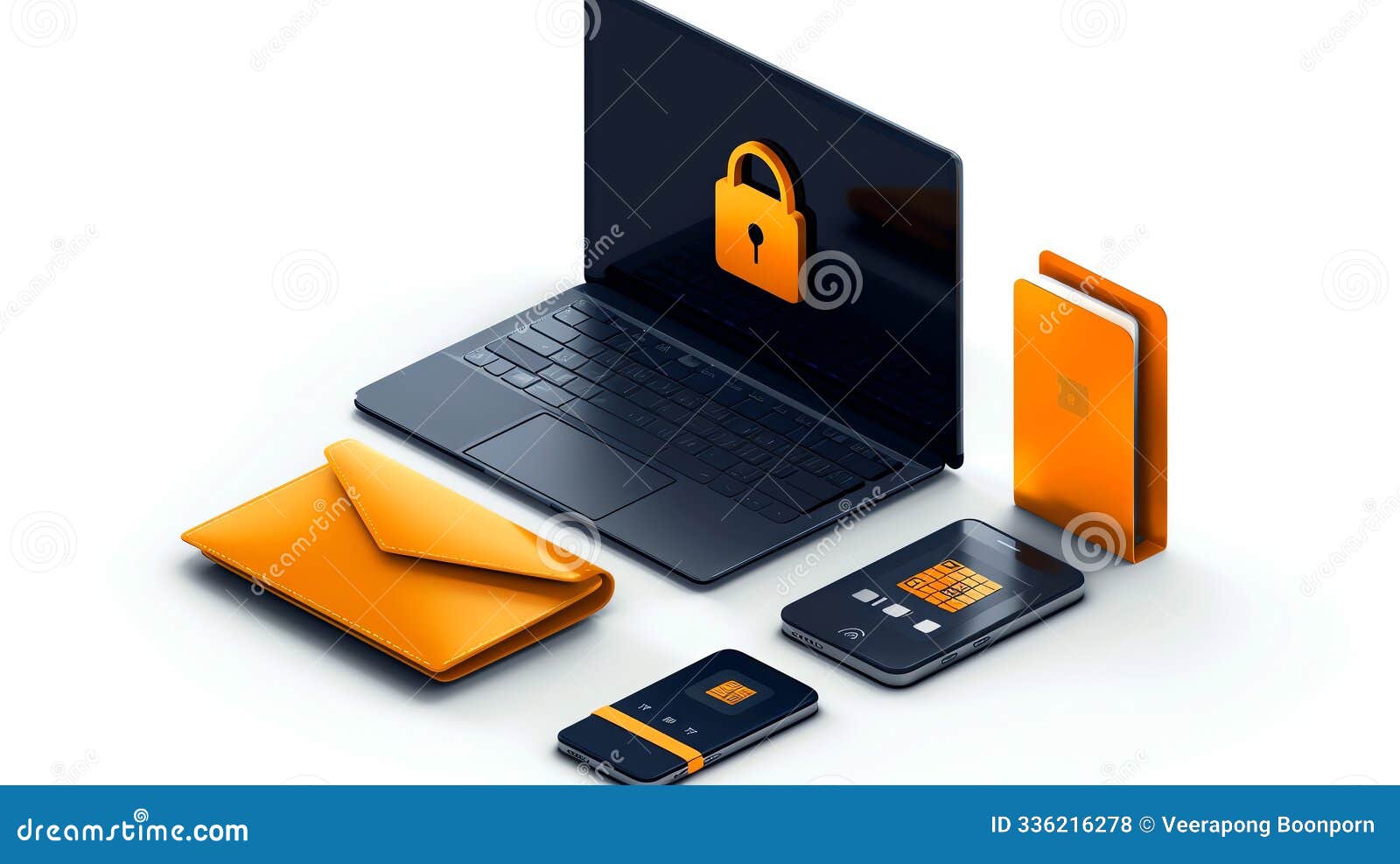 Illustration of a Secure Online Payment Process Stock Illustration ...