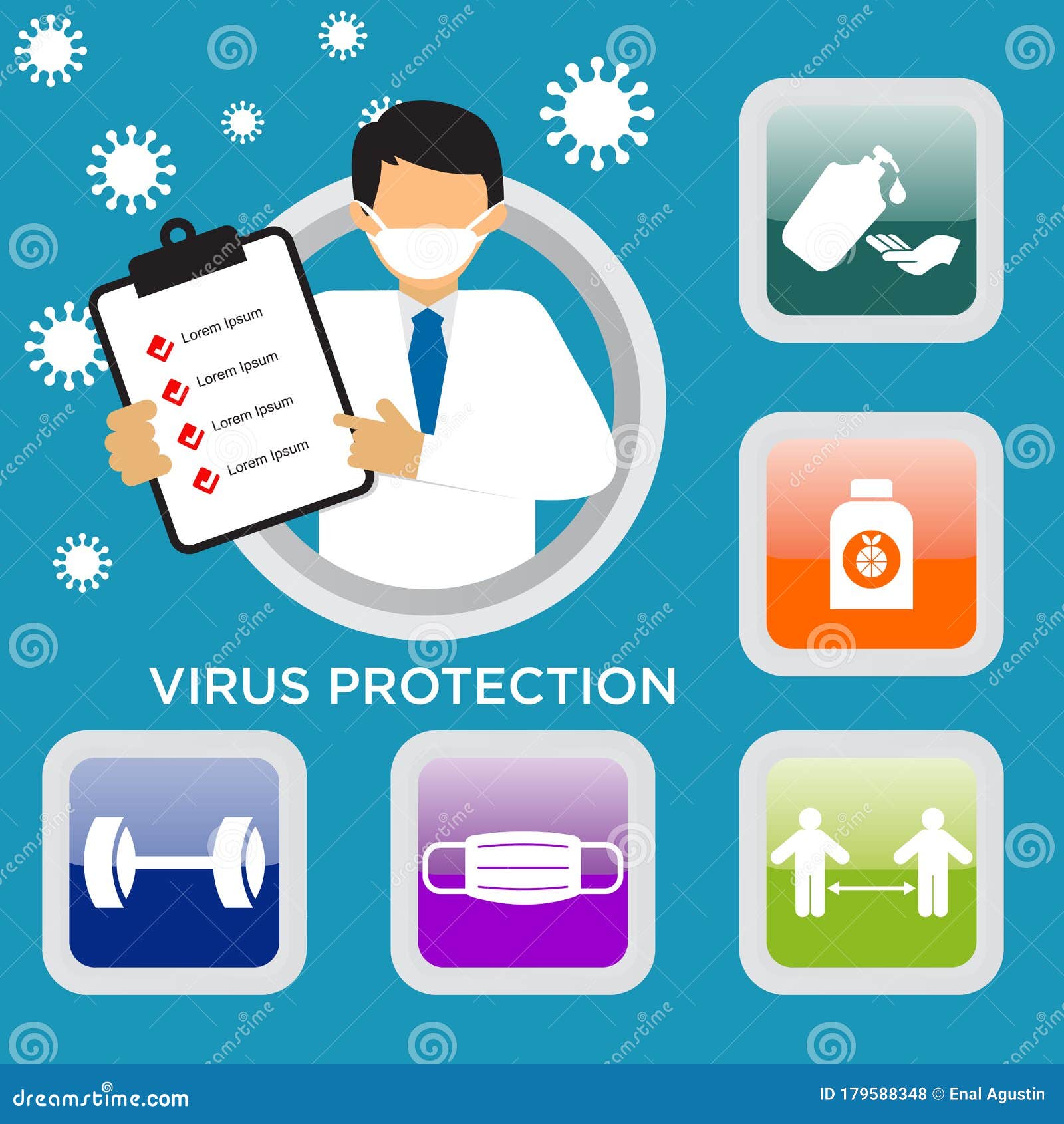 Illustration of Self Protection Way from Virus Stock Vector ...