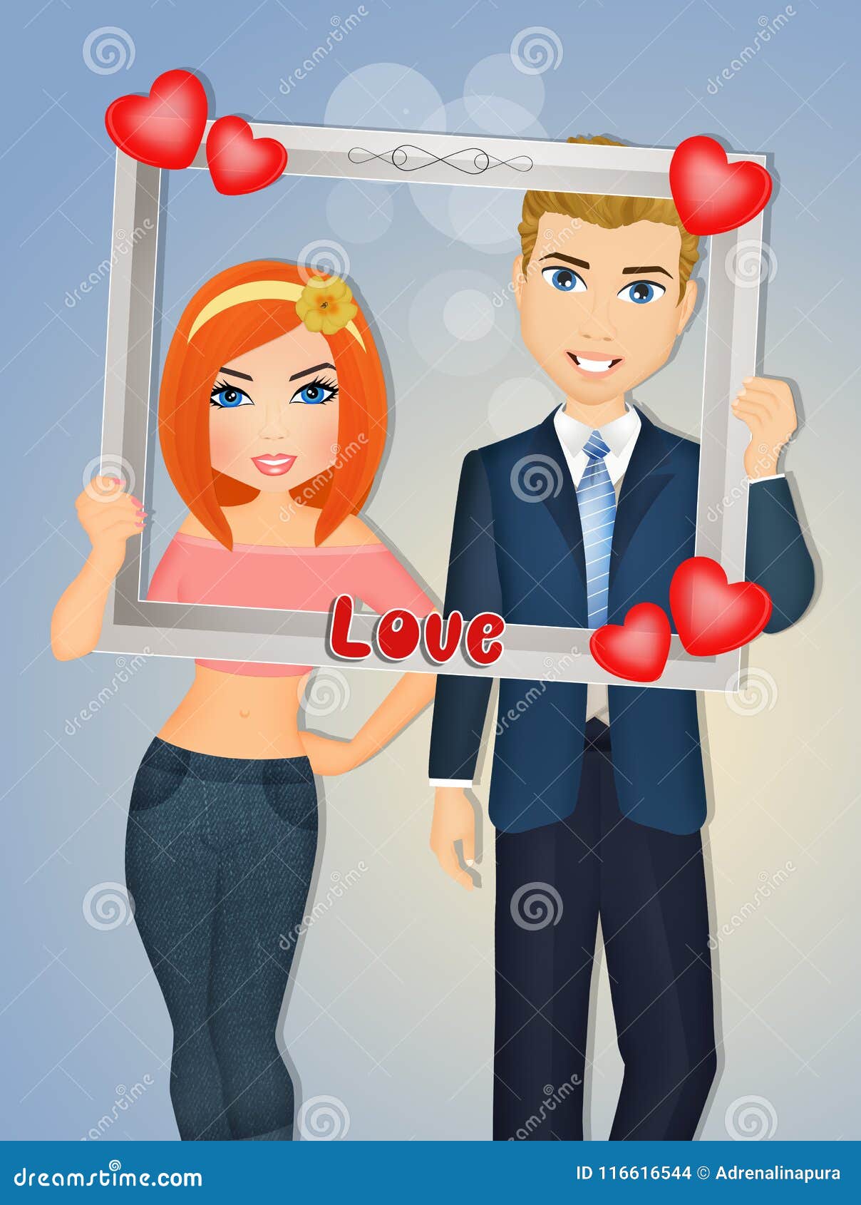 Selfie with frame stock illustration. Illustration of cute - 116616544