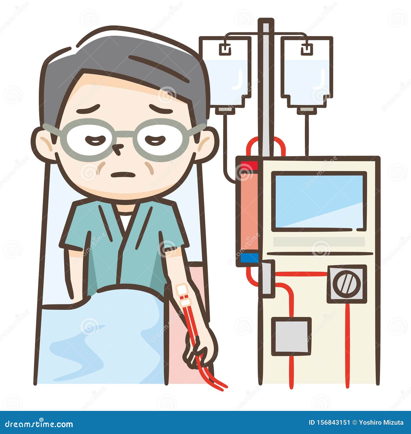 Illustration of Senior Man Undergoing Dialysis Stock Vector ...