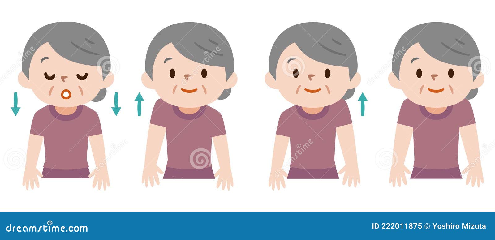 Illustration of a Senior Woman Taking a Deep Breath Stock Vector ...