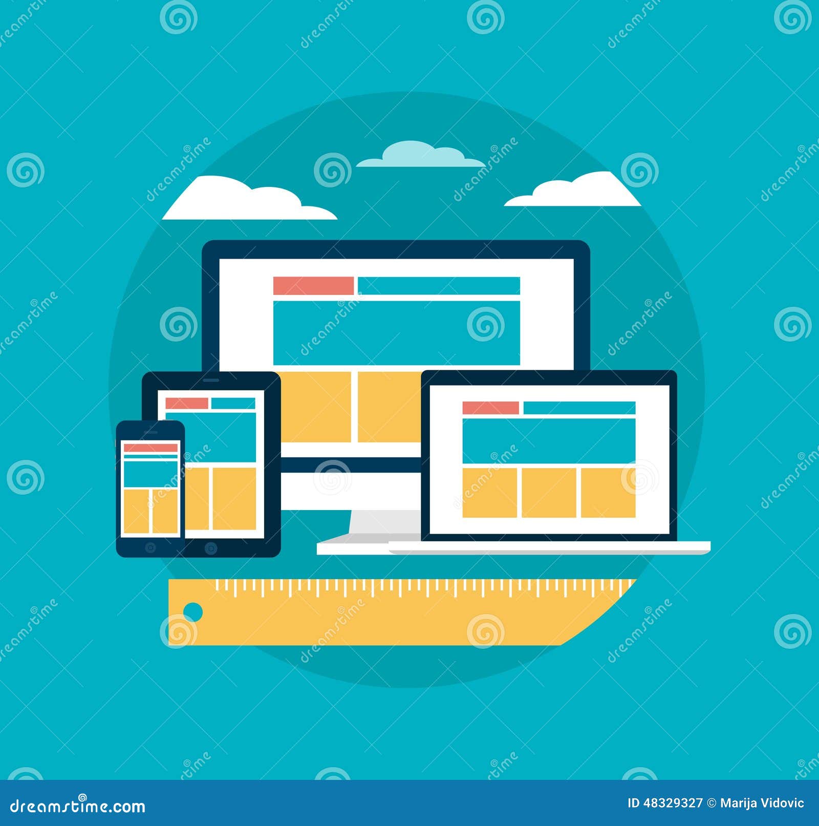 Illustration Sensible De Concept De Web Design Illustration de Vecteur ...