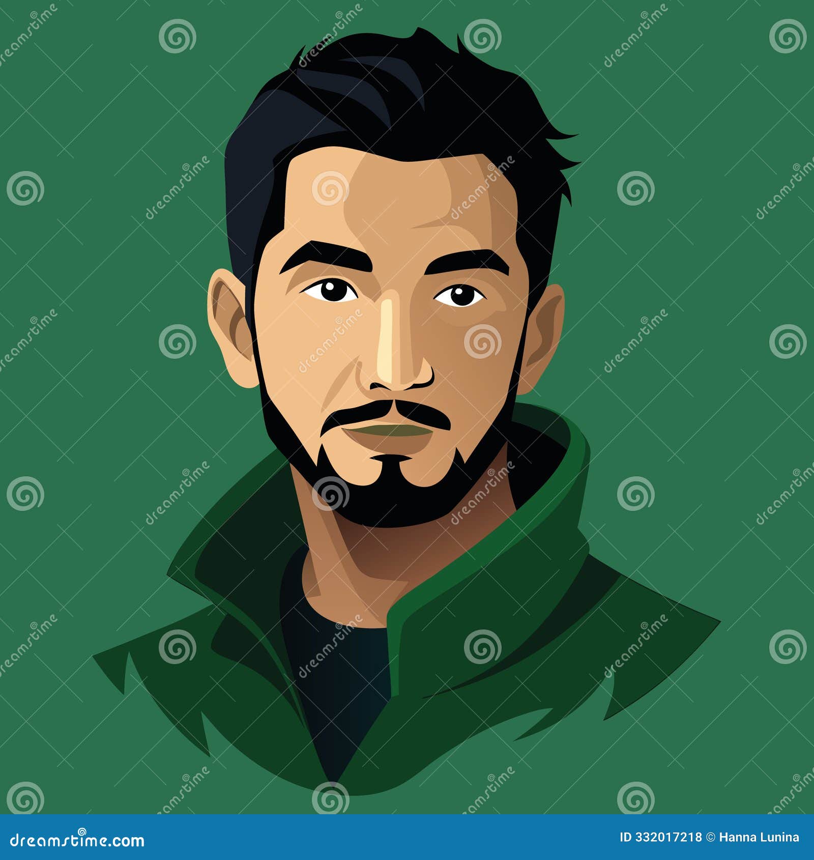 Illustration of a Serious Man in a Uniform. Vector Illustration in ...