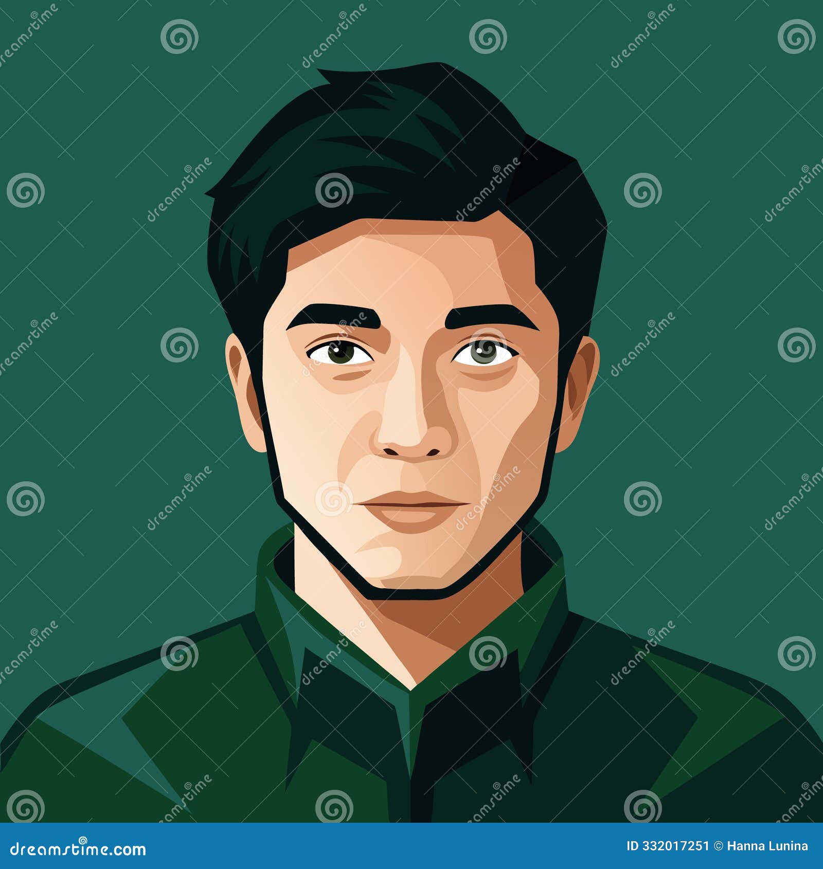 Illustration of a Serious Man in a Uniform. Vector Illustration in ...