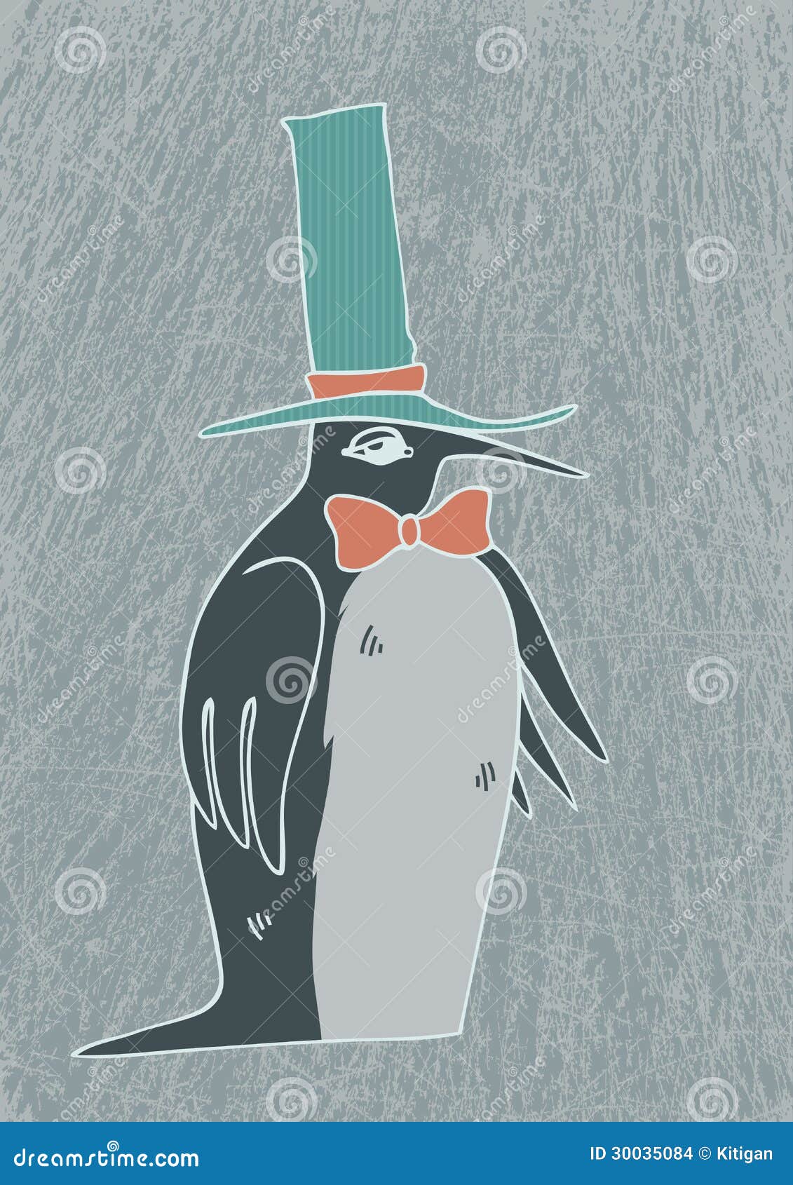 Serious Penguin stock vector. Illustration of frost, grunge - 30035084