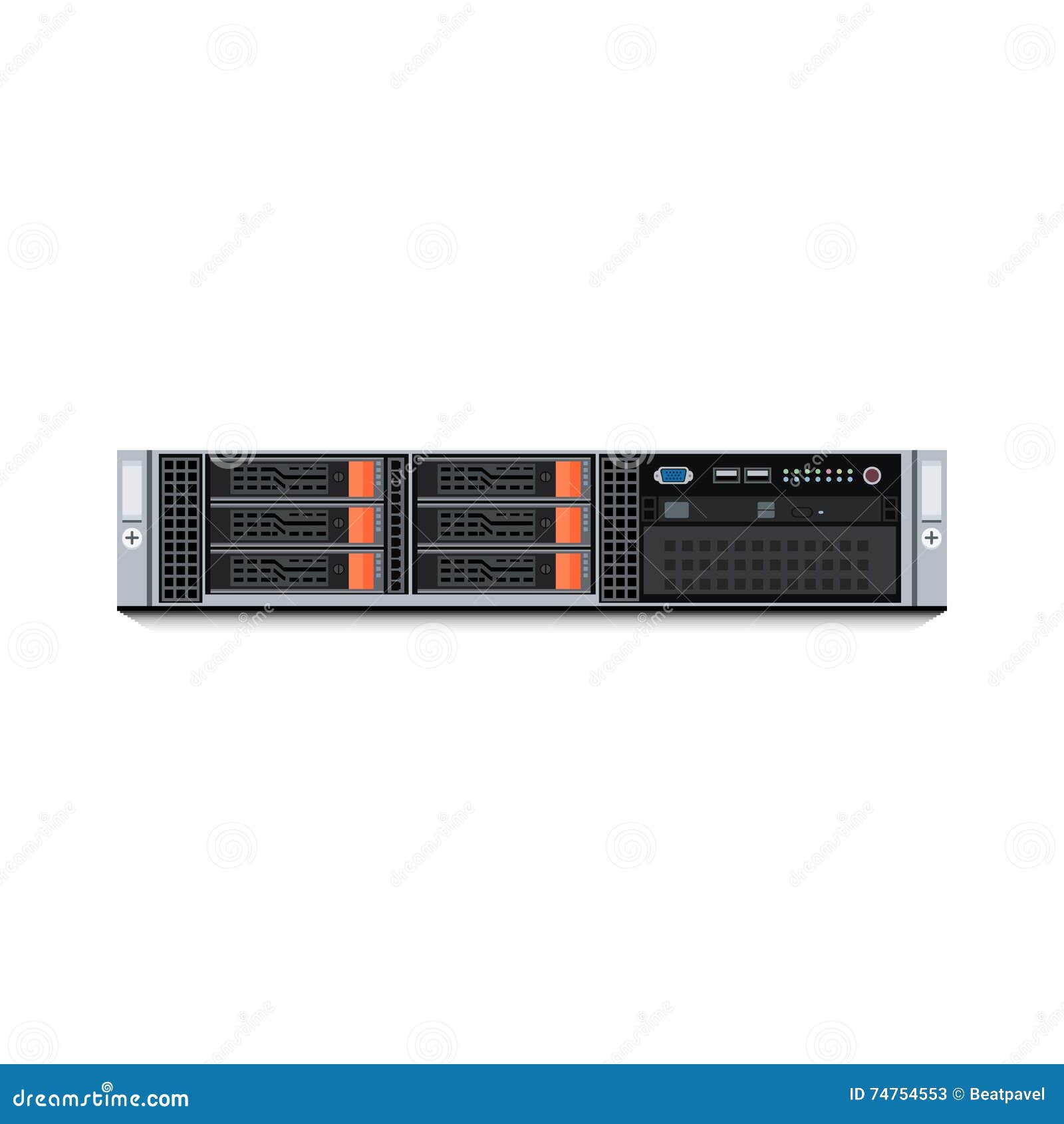Illustration of a Server Unit Stock Image - Image of icon, processors ...