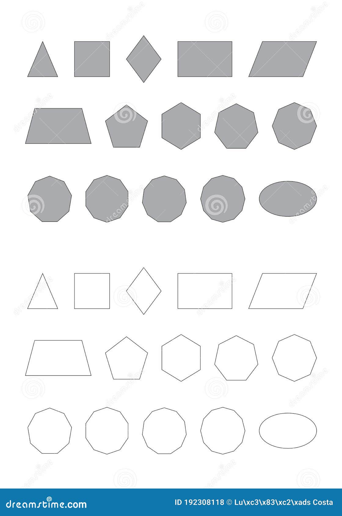 Basic Flat Geometric Shapes Stock Illustration - Illustration of figure ...