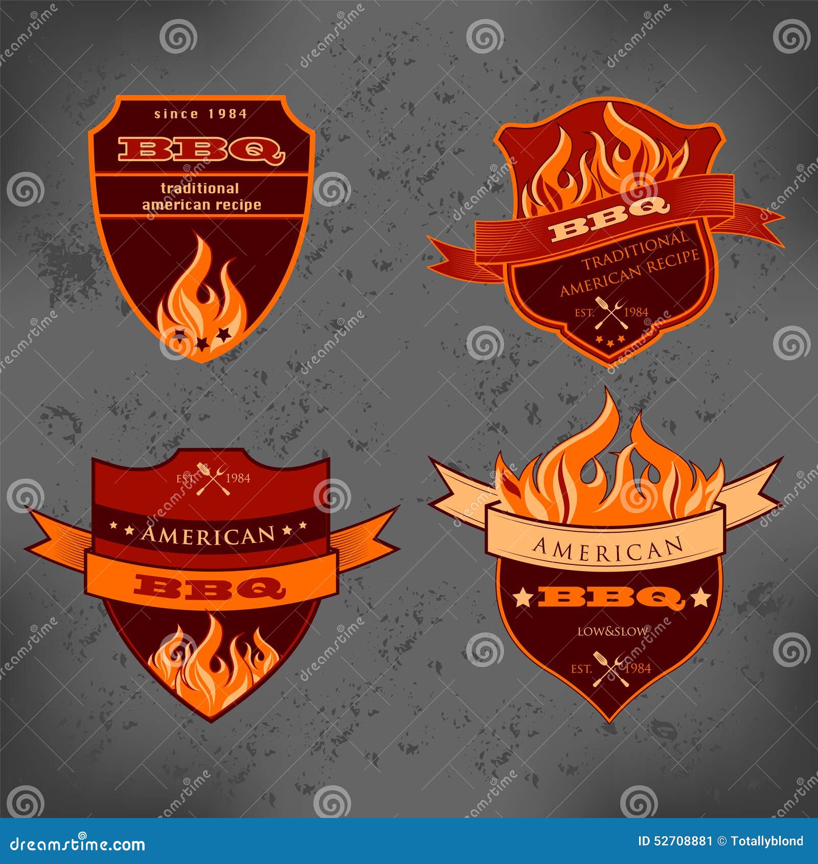 Illustration Set of BBQ Labels Badge Stock Vector - Illustration of ...