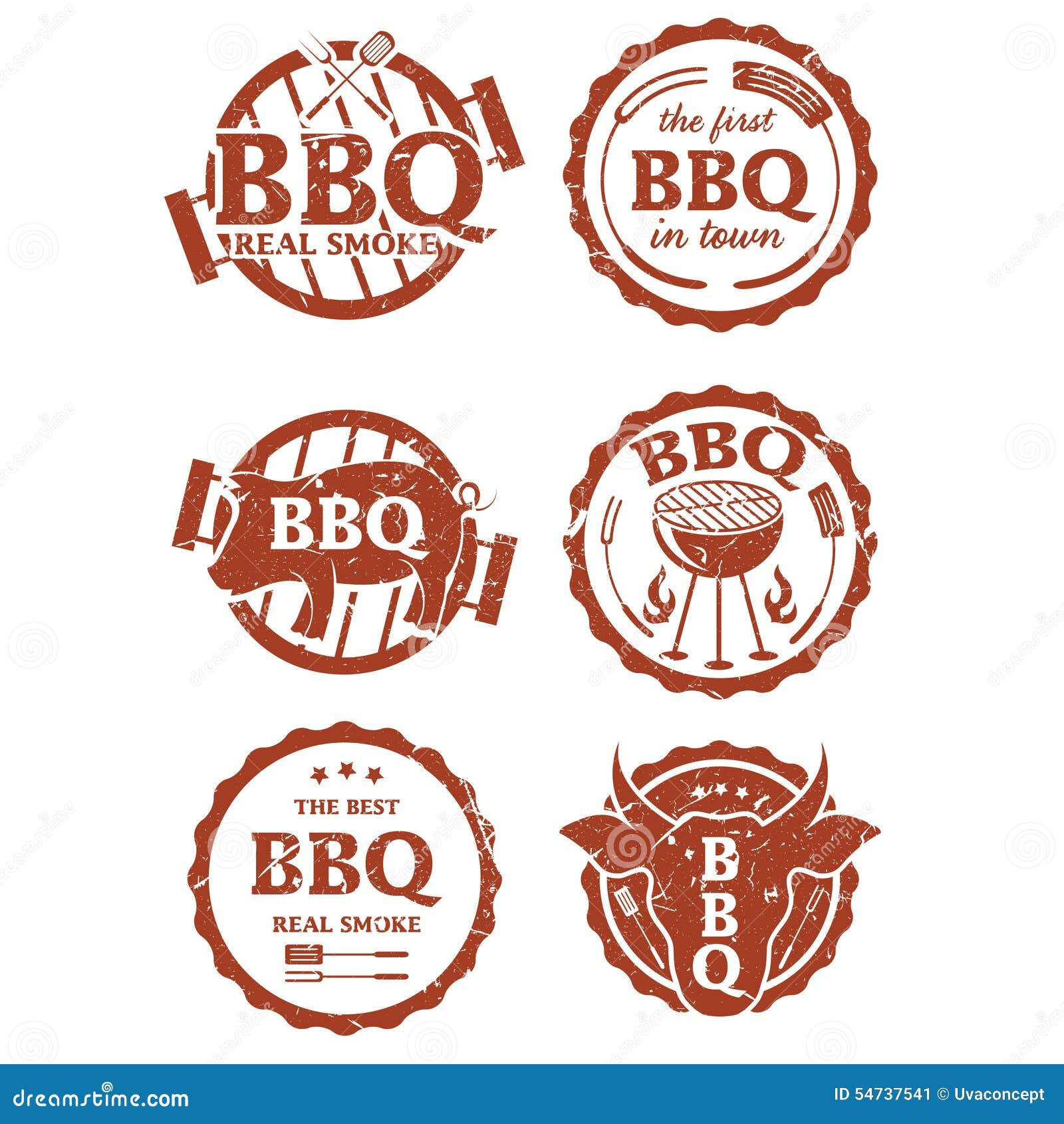 Illustration Set of Bbq Labels Stock Vector - Illustration of onion ...