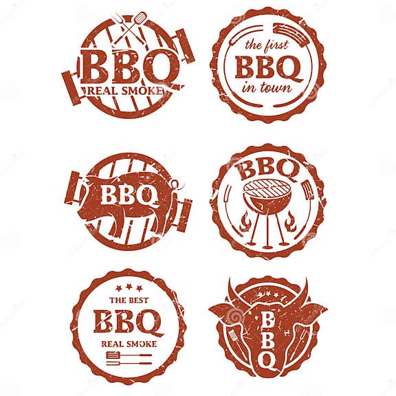 Illustration Set of Bbq Labels Stock Vector - Illustration of onion ...