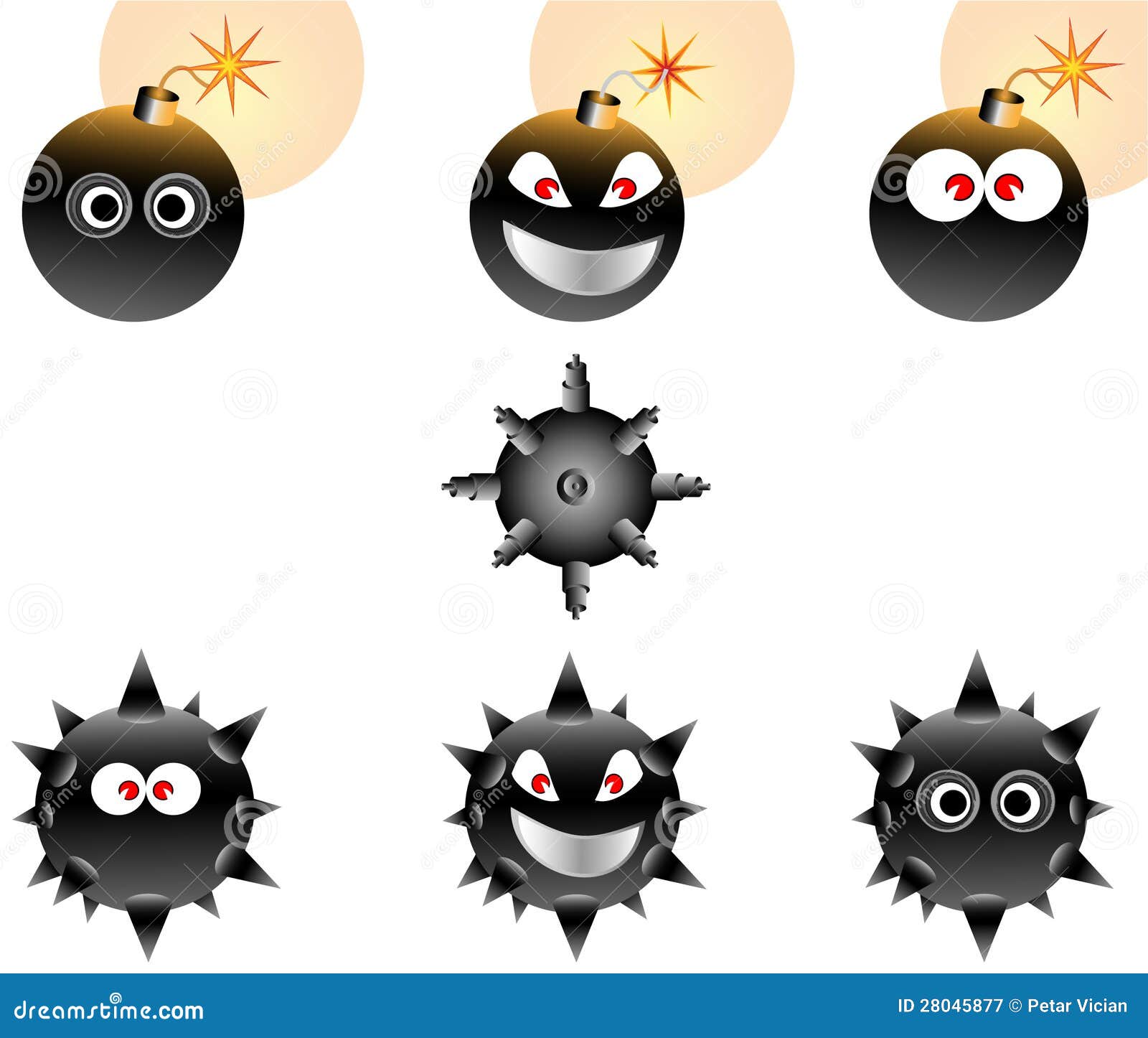 Illustration Set of Cartoon Bombs Stock Vector - Illustration of ...