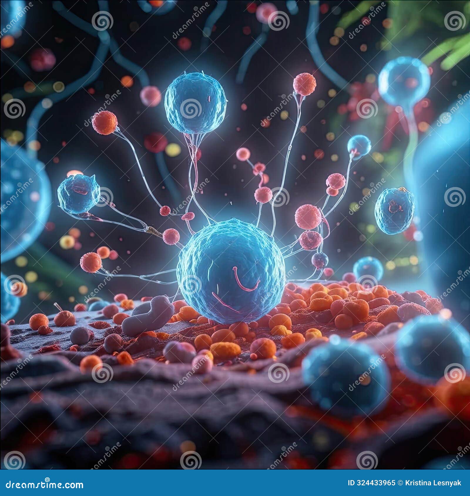 Illustration of a Set of Cells Reproduction Stock Illustration ...