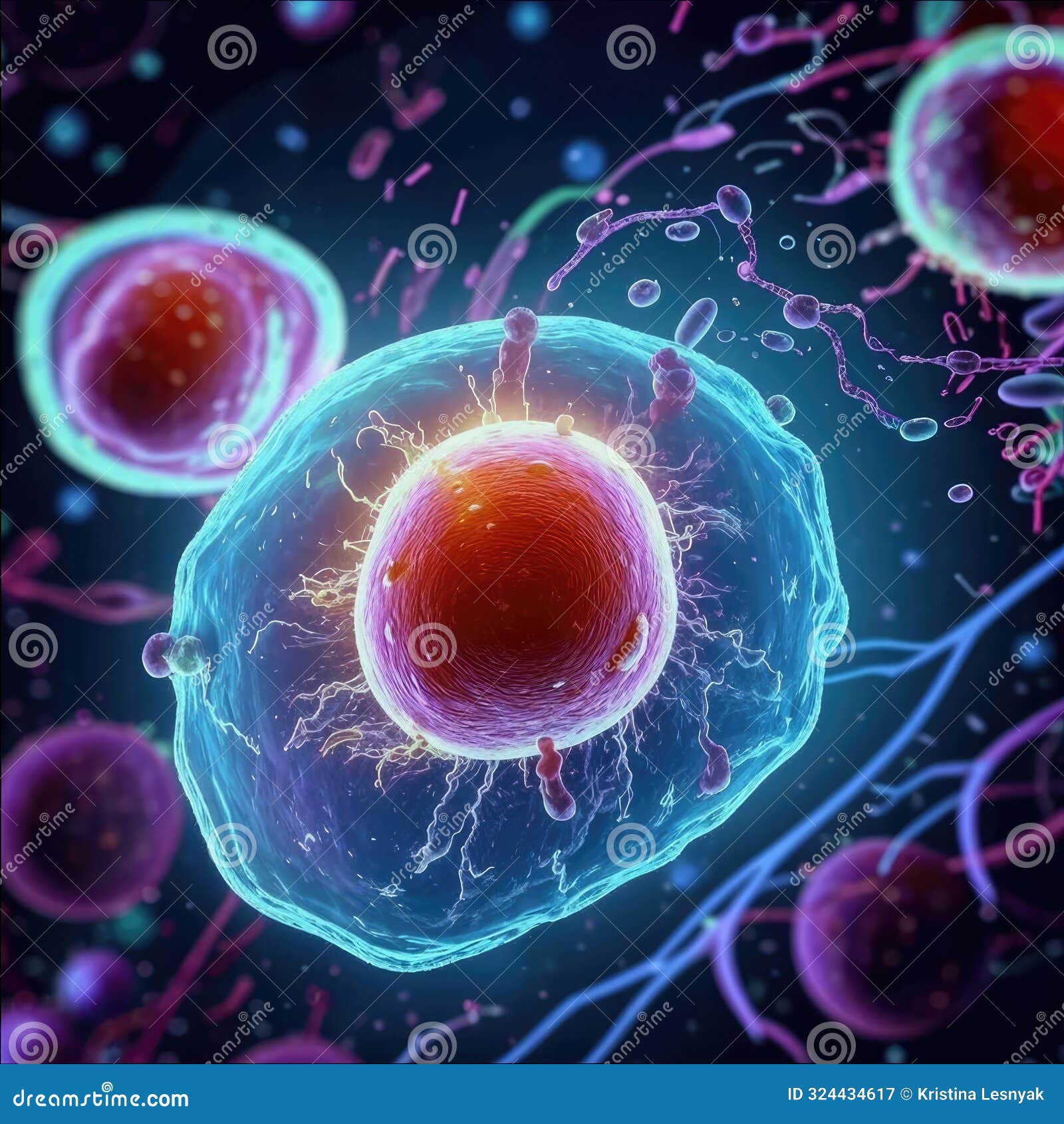 Illustration of a Set of Cells Reproduction Stock Illustration ...