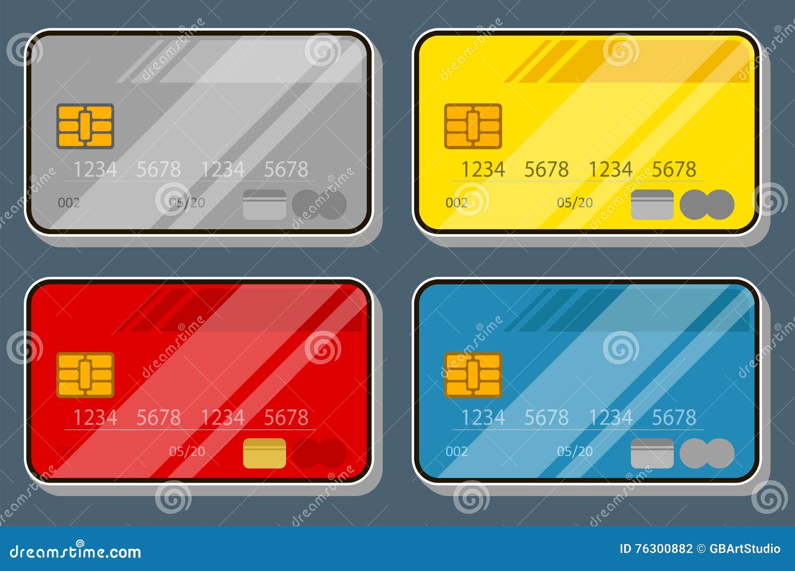 Illustration Set of Color Bank Credit Card Design Stock Vector ...