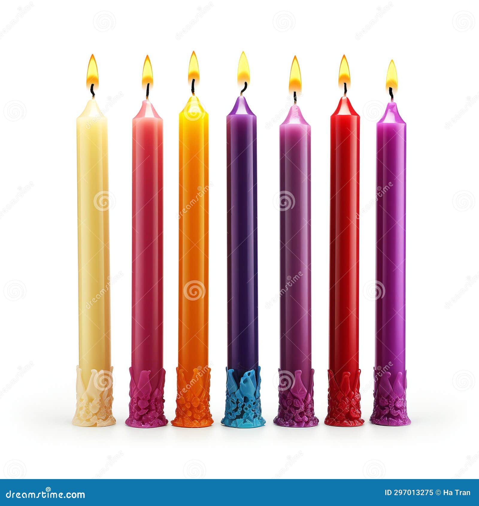 Set of Colorful Candles Isolated on White Background Stock Illustration ...