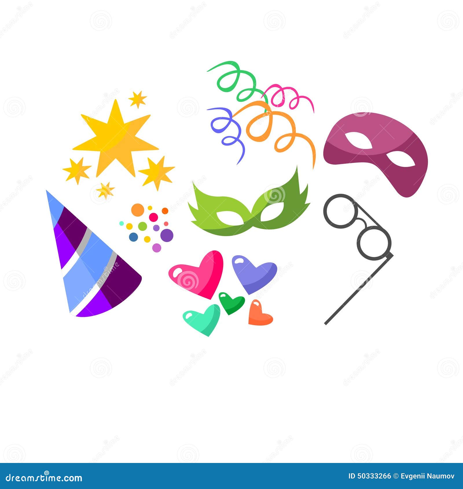 Illustration Set Colorful Objects of Carnival Stock Vector ...