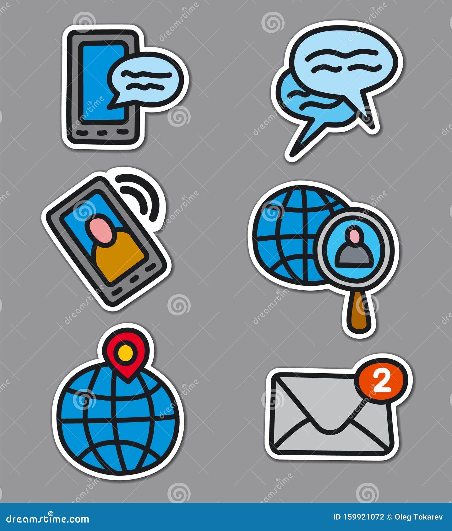 Communication stickers stock illustration. Illustration of computer ...