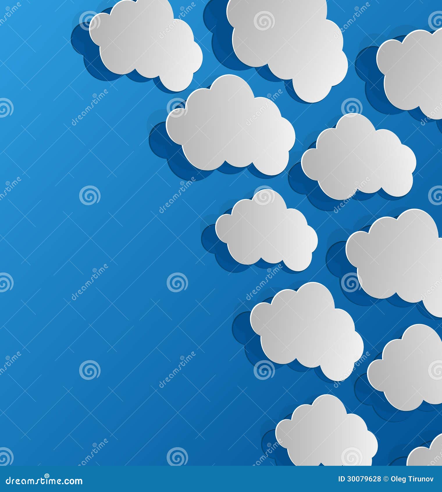 Set Cut Out Clouds, Blue Paper Stock Vector - Illustration of graphic ...