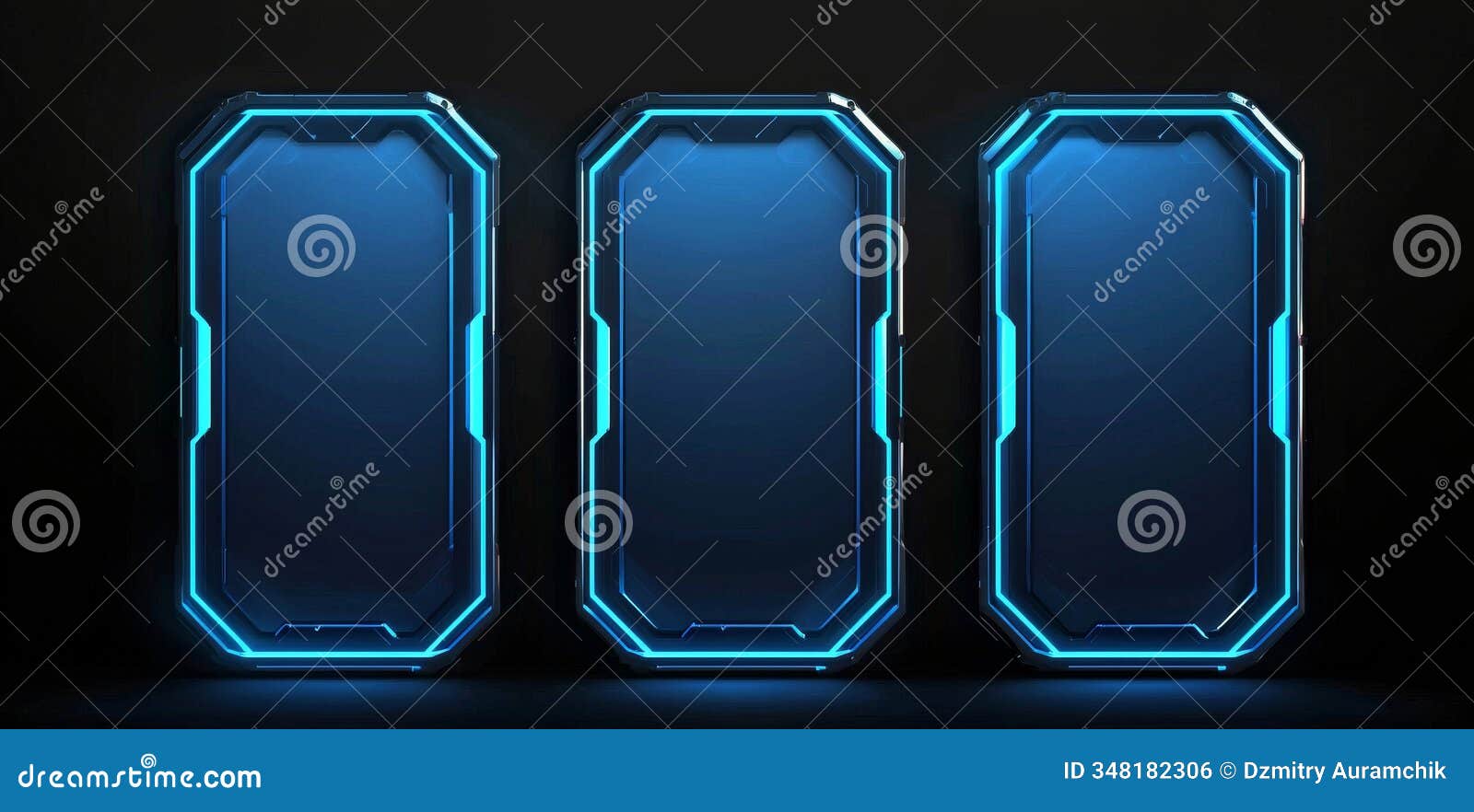 An Illustration Set of Digital Tech Text Boxes, Futuristic Frame Plane ...