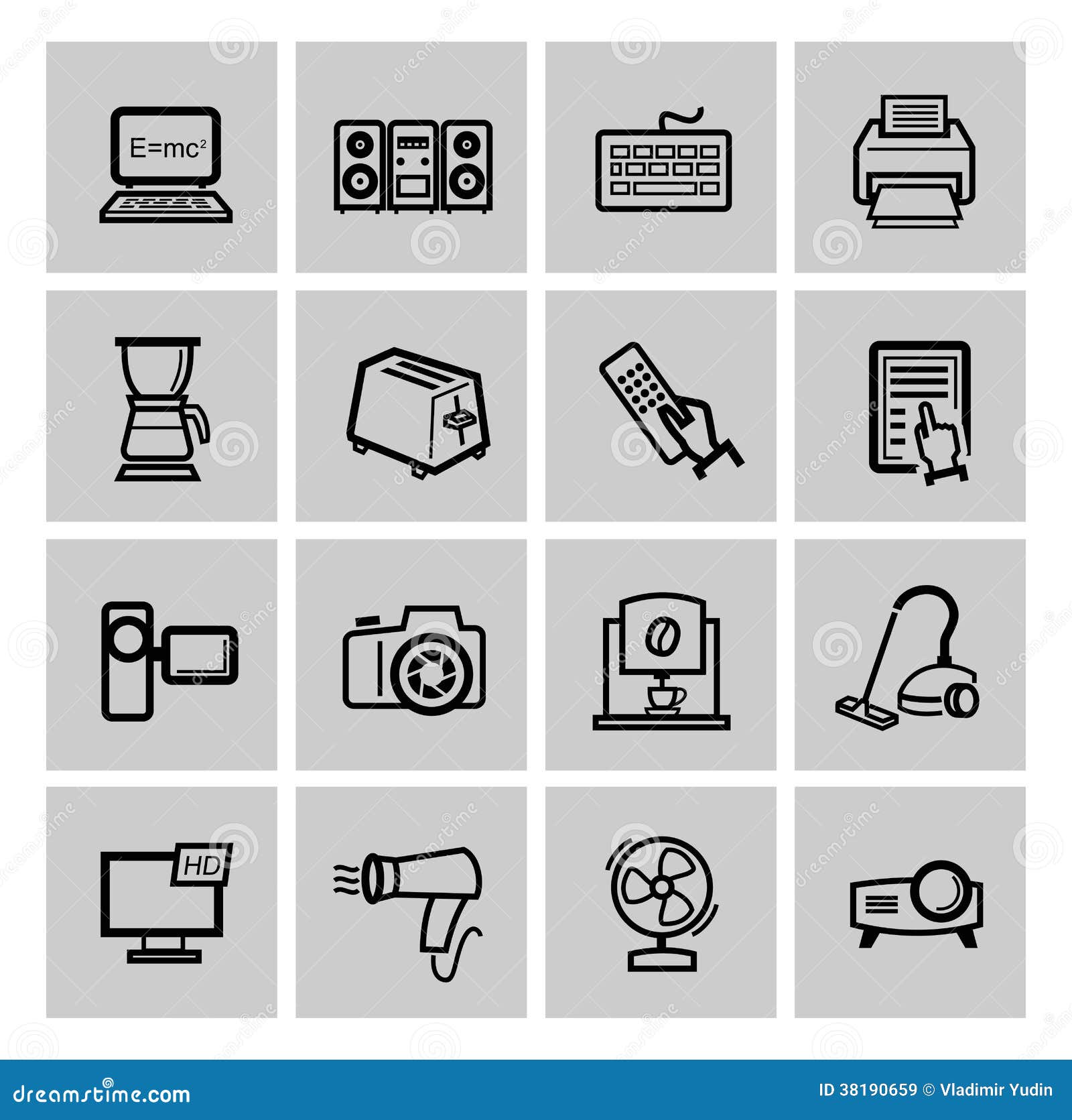 Illustration with Set of Electronic Devices Stock Vector - Illustration ...