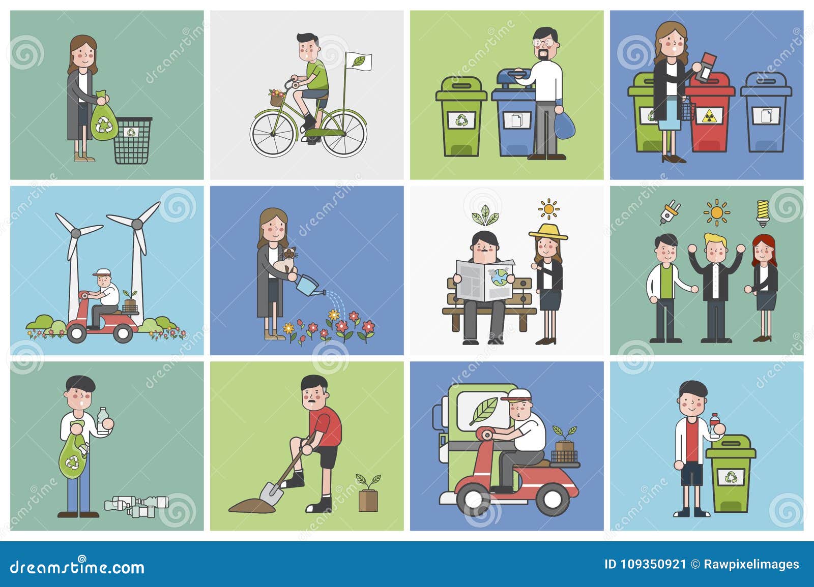 Illustration Set of Environmental Stock Illustration - Illustration of ...