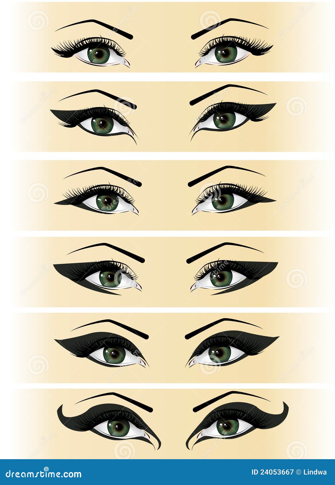 Illustration Set Female Eyes Stock Vector - Illustration of eyeball ...