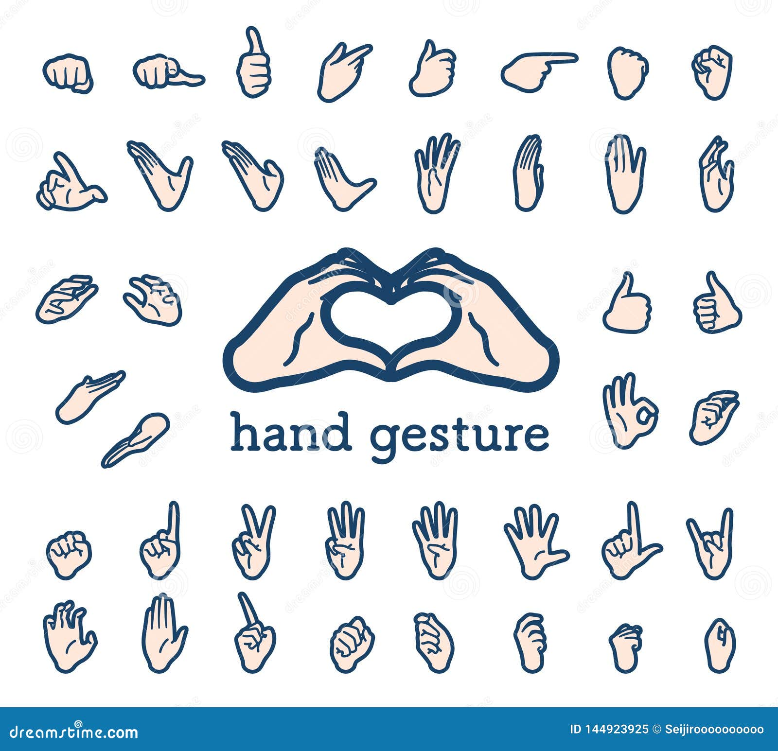 Calm type_hand gesture stock vector. Illustration of punch - 144923925