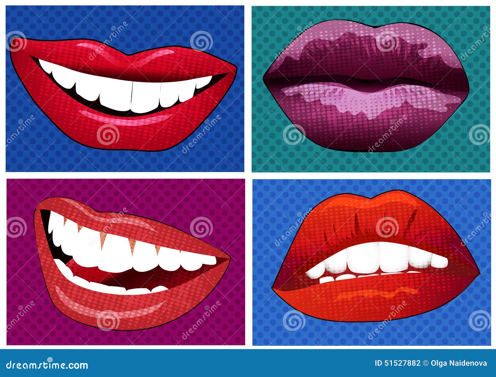 Pop Art Style Lips Sticker Royalty-Free Stock Photo | CartoonDealer.com ...