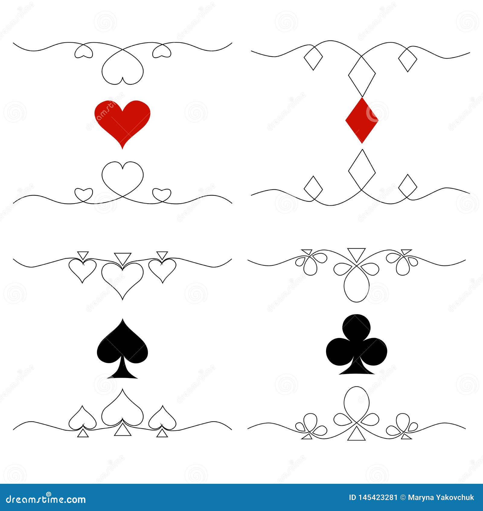 The Illustration - Set of Logos with Card Symbols Stock Vector ...