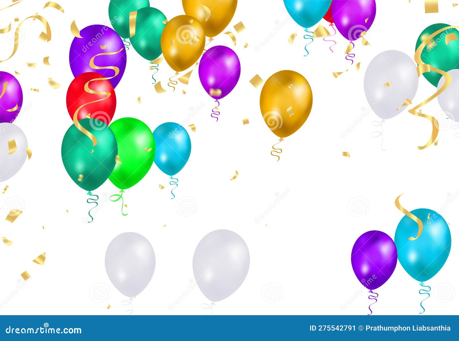 Illustration Set Party Balloons, Confetti with Space for Text. Eps ...