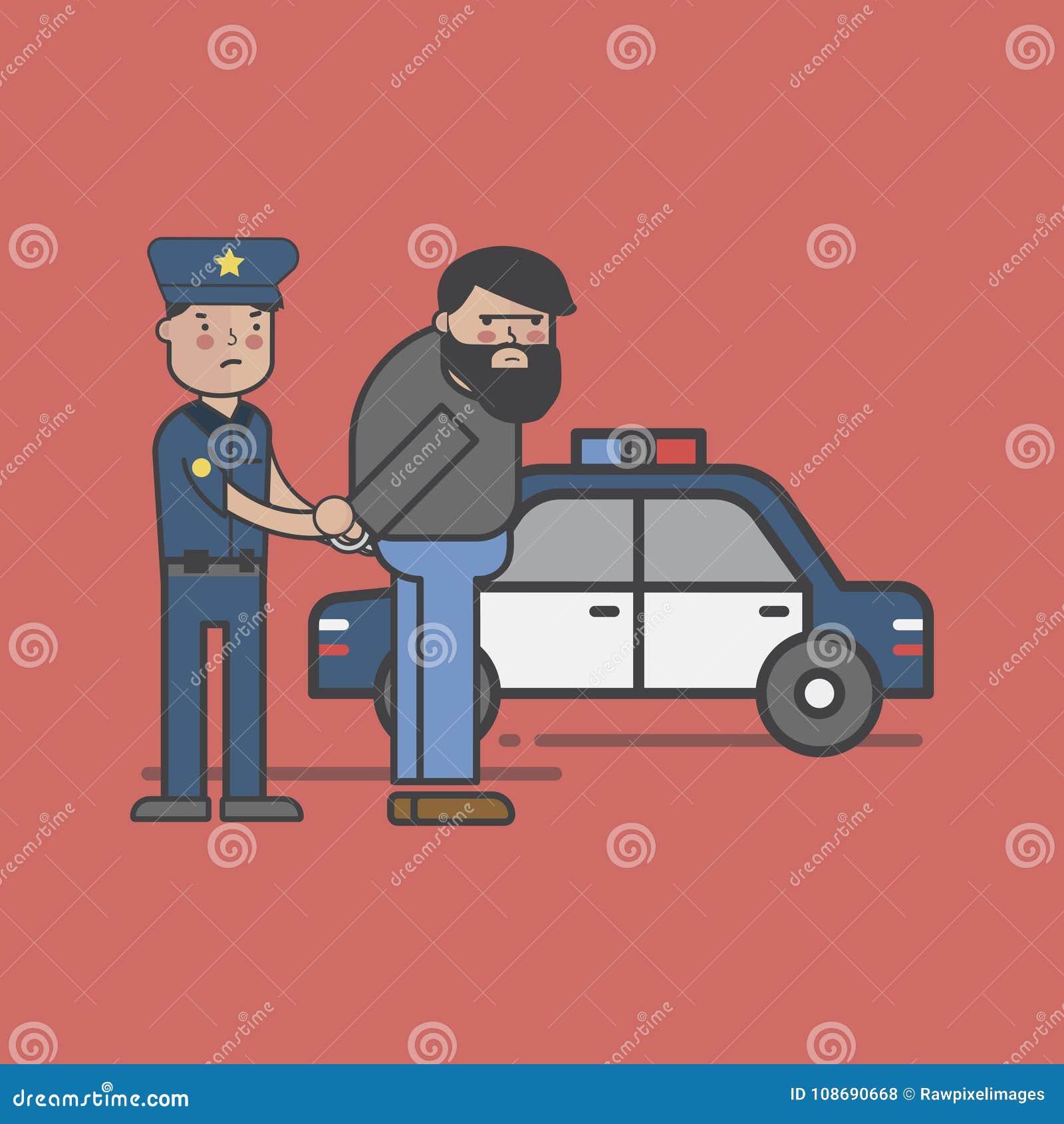 Illustration Set of Police Arresting Vector Stock Illustration ...