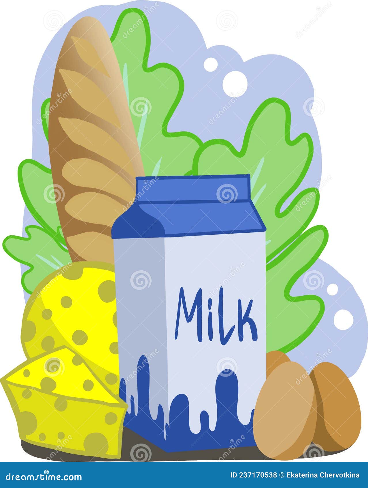 Illustration of a Set of Products and Purchases Stock Vector ...