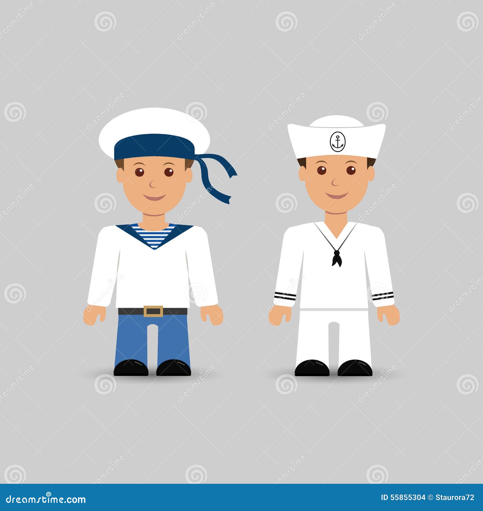 Illustration of the Set Sailors. Stock Vector - Illustration of stripes ...