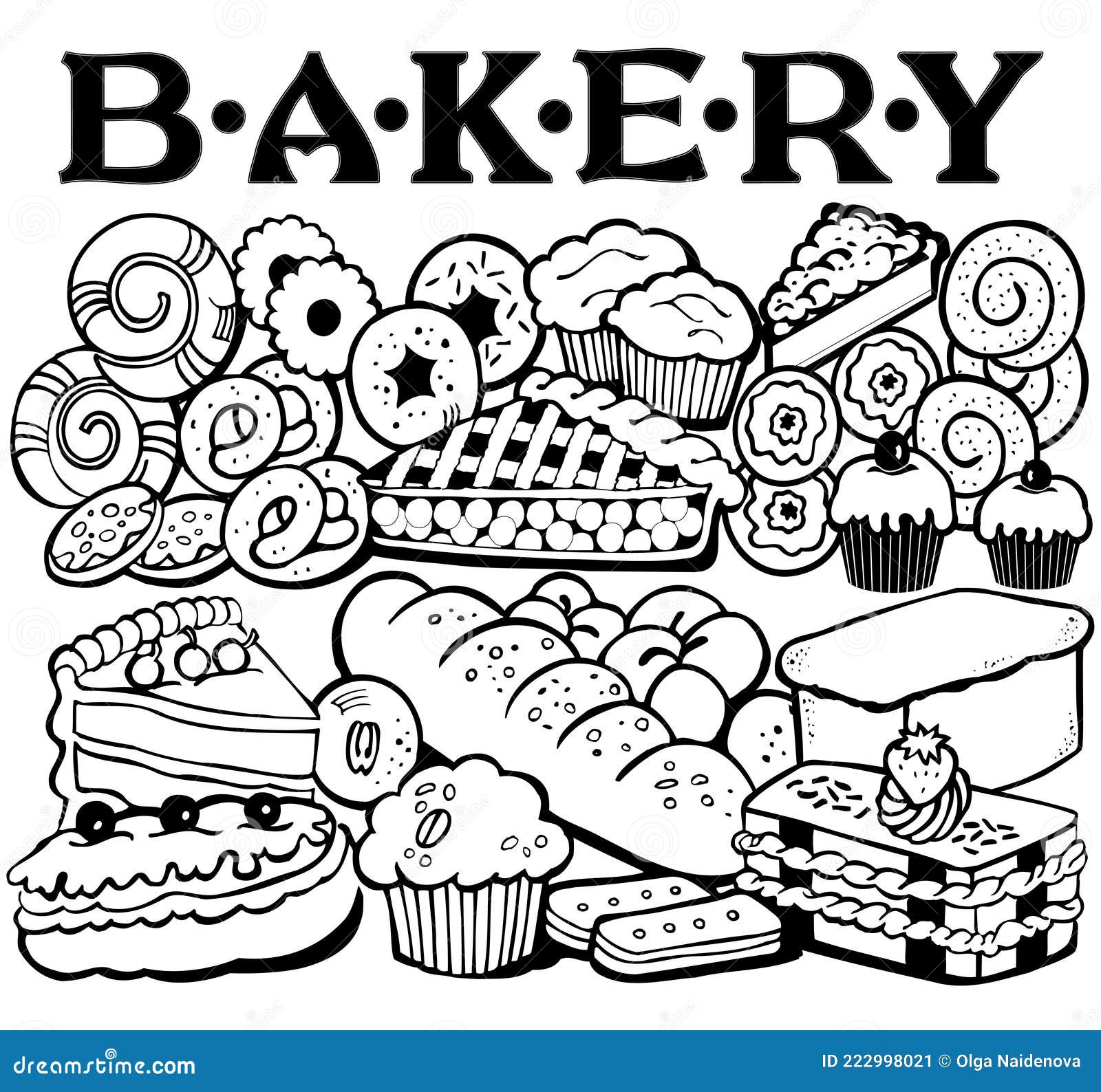 Set of Sketches of Hand Drawing Baking Products Stock Vector ...