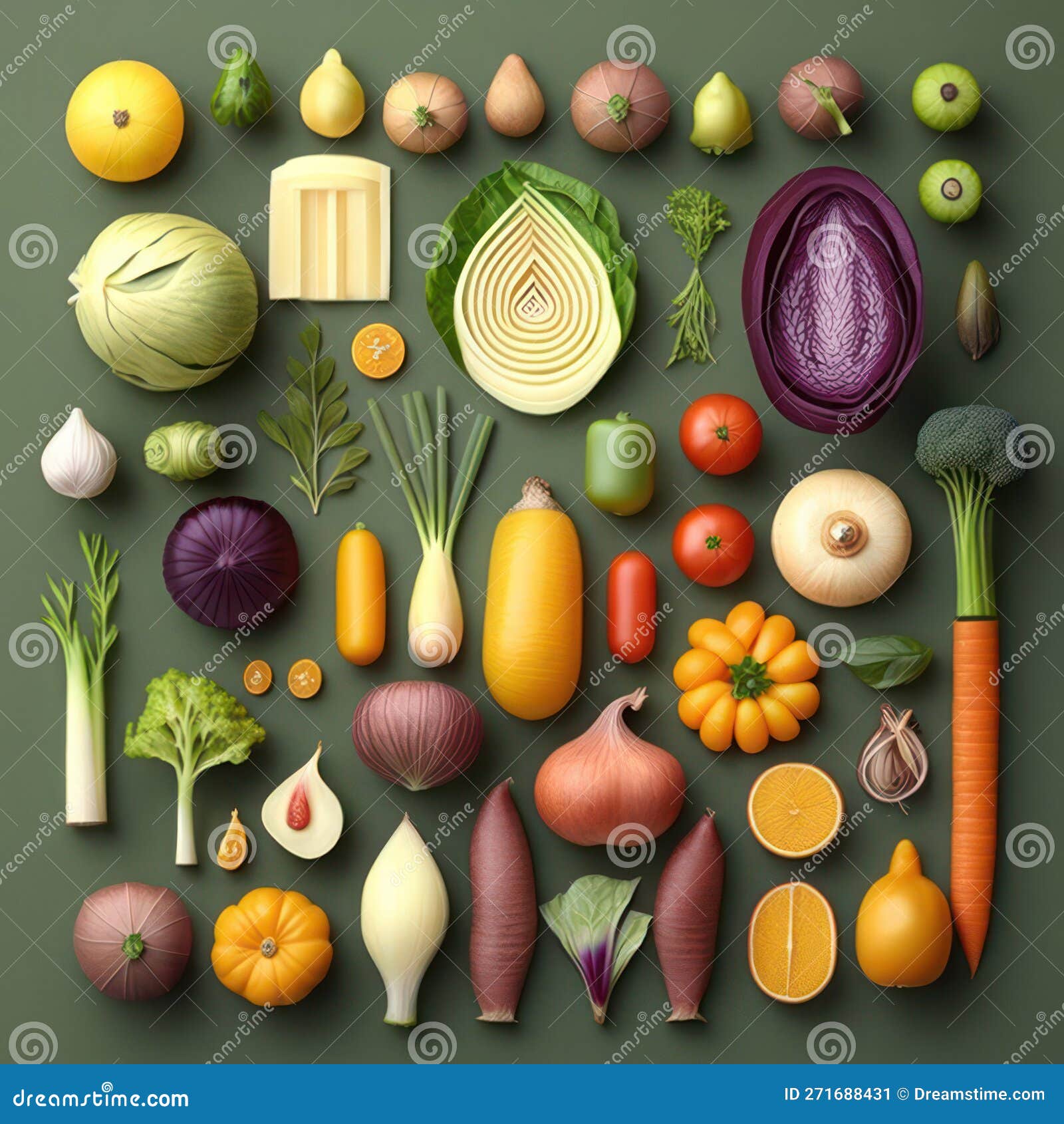 Illustration.set of Vegetables.horizontal Layout Stock Illustration ...
