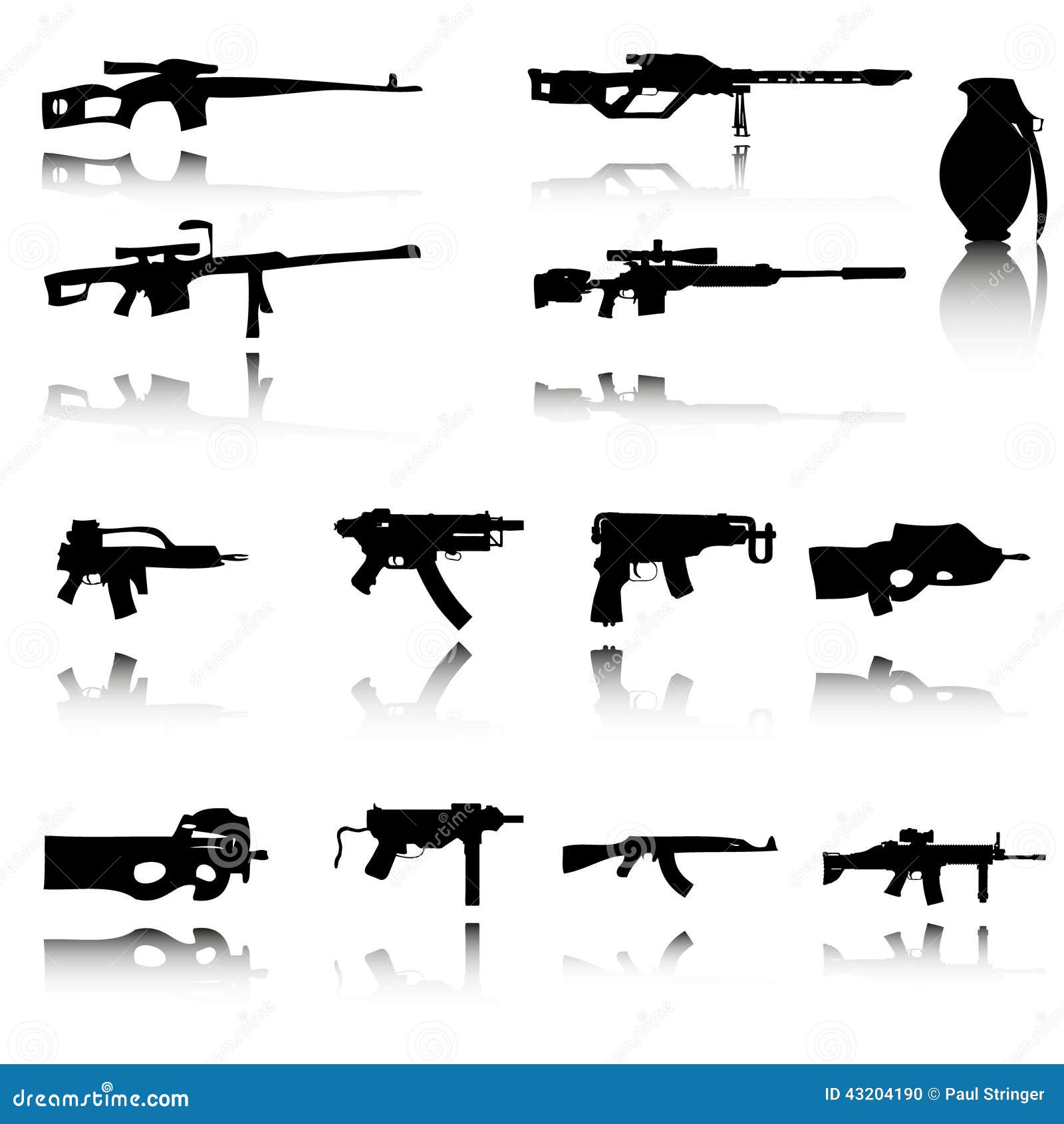 Illustration of Set of Weapons Stock Illustration - Illustration of ...