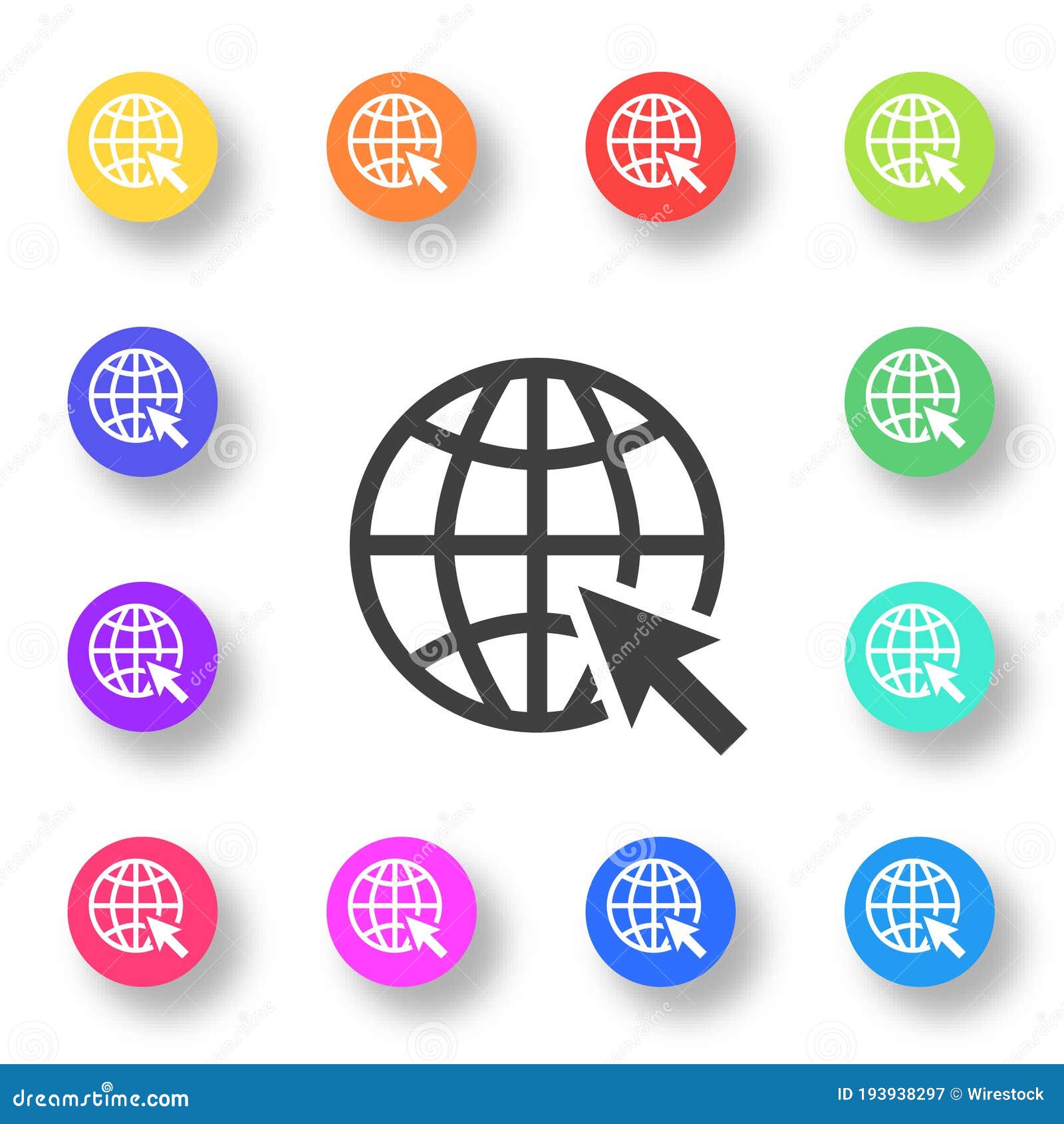 Illustration of a Set of Web Icons on a White Background Stock ...