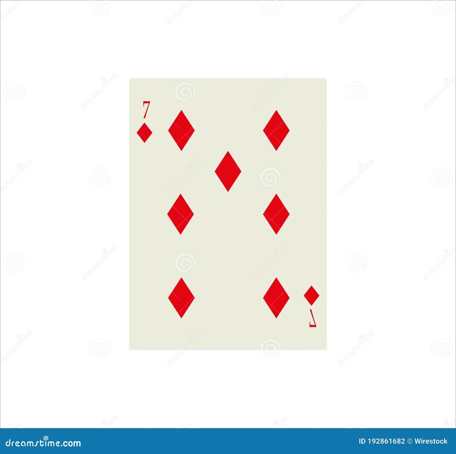 Illustration of a Seven of Diamonds Playing Card with Isolated on a ...