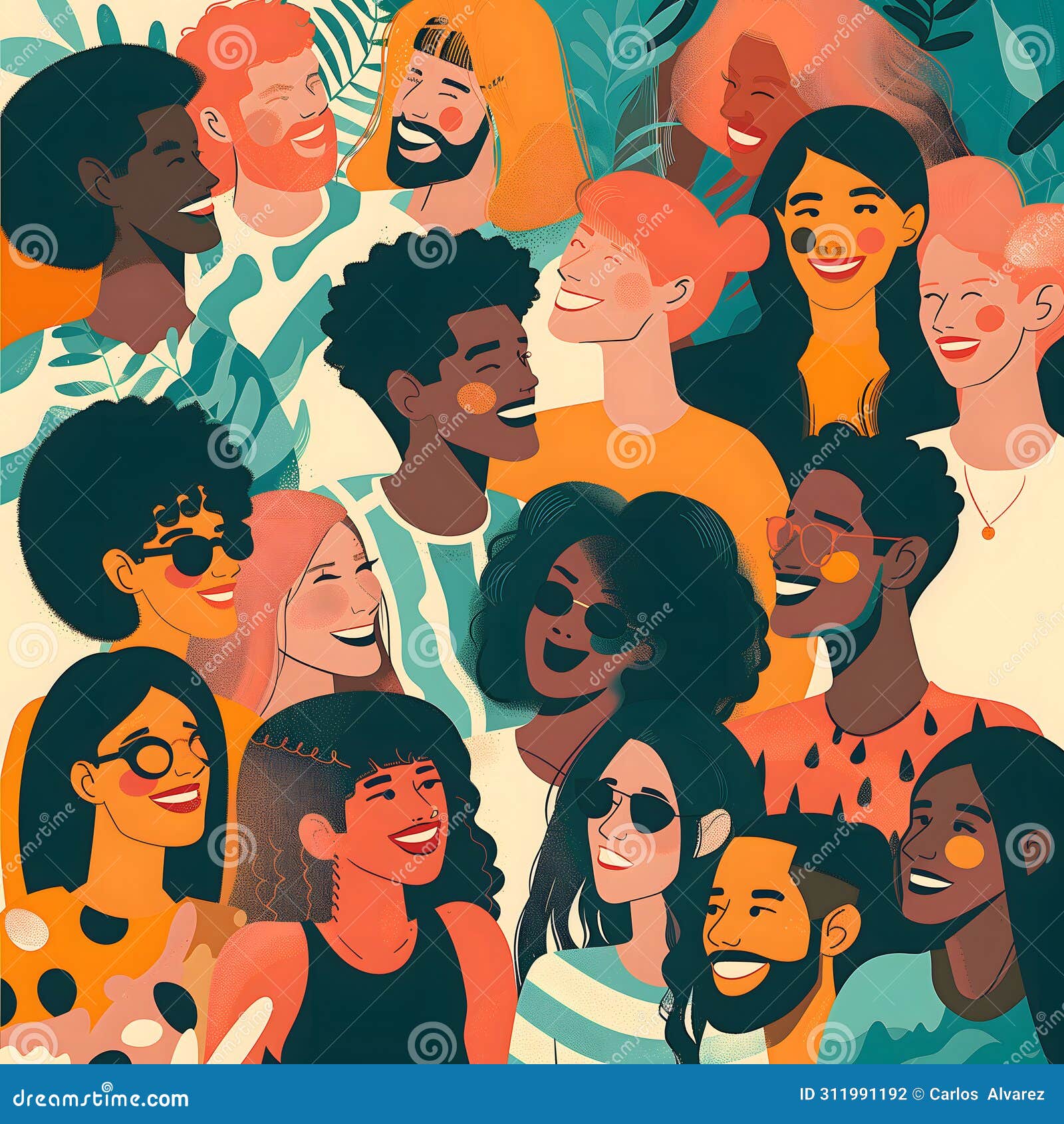 Illustration of Several Different People Smiling Stock Illustration ...