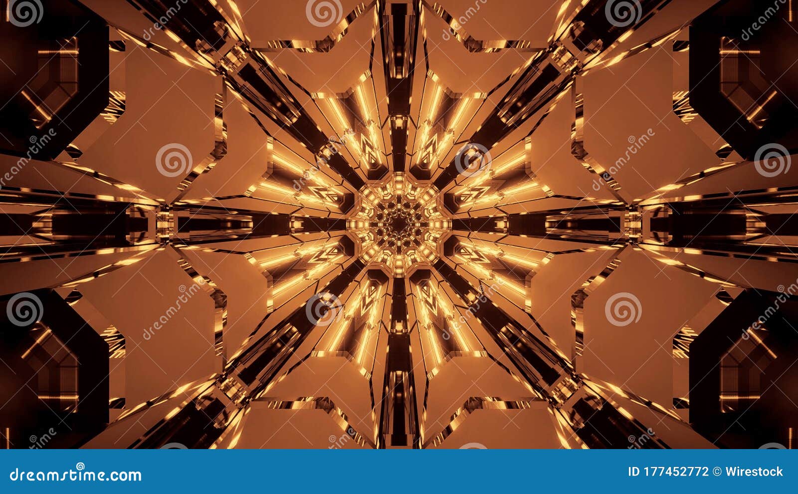 Illustration of Several Golden and Brown Lights in Motion Flowing into ...
