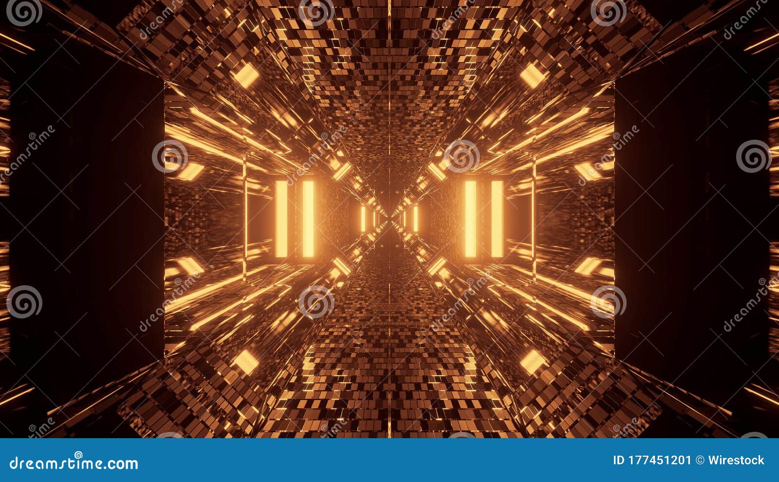 Illustration of Several Golden Lights in Motion Flowing into One ...