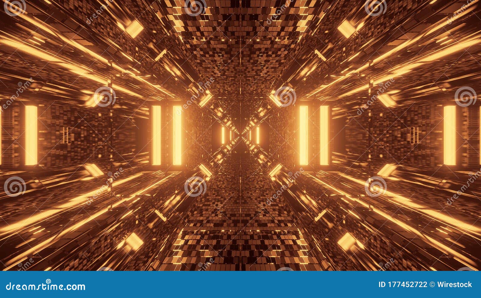 Illustration of Several Golden Lights in Motion Flowing into One ...