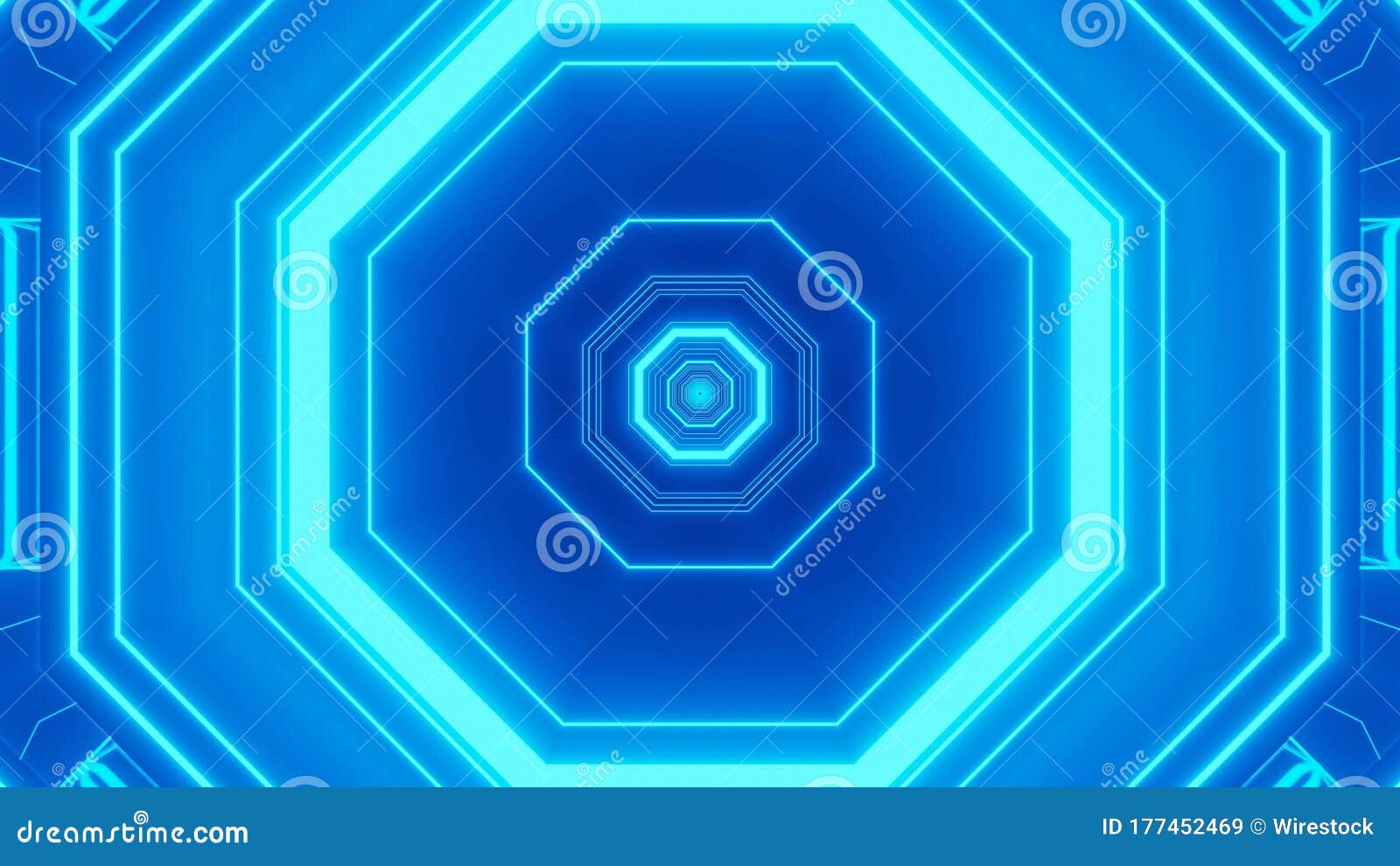 Illustration of Several Octagonal Blue Shapes Inside Each Other Stock ...